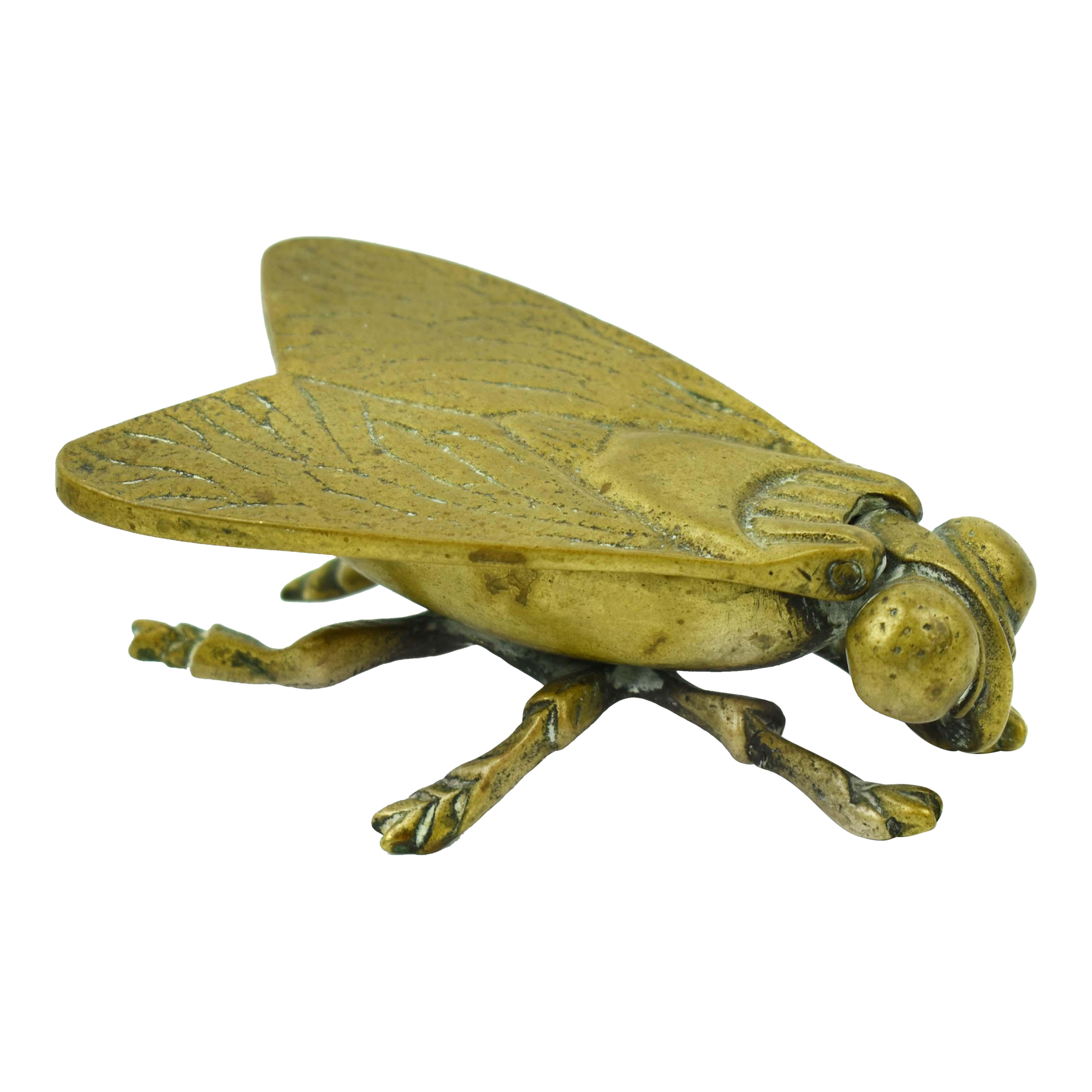 Mid 20th Century Solid Brass Fly Bug Ashtray With Match Stricker | Chairish