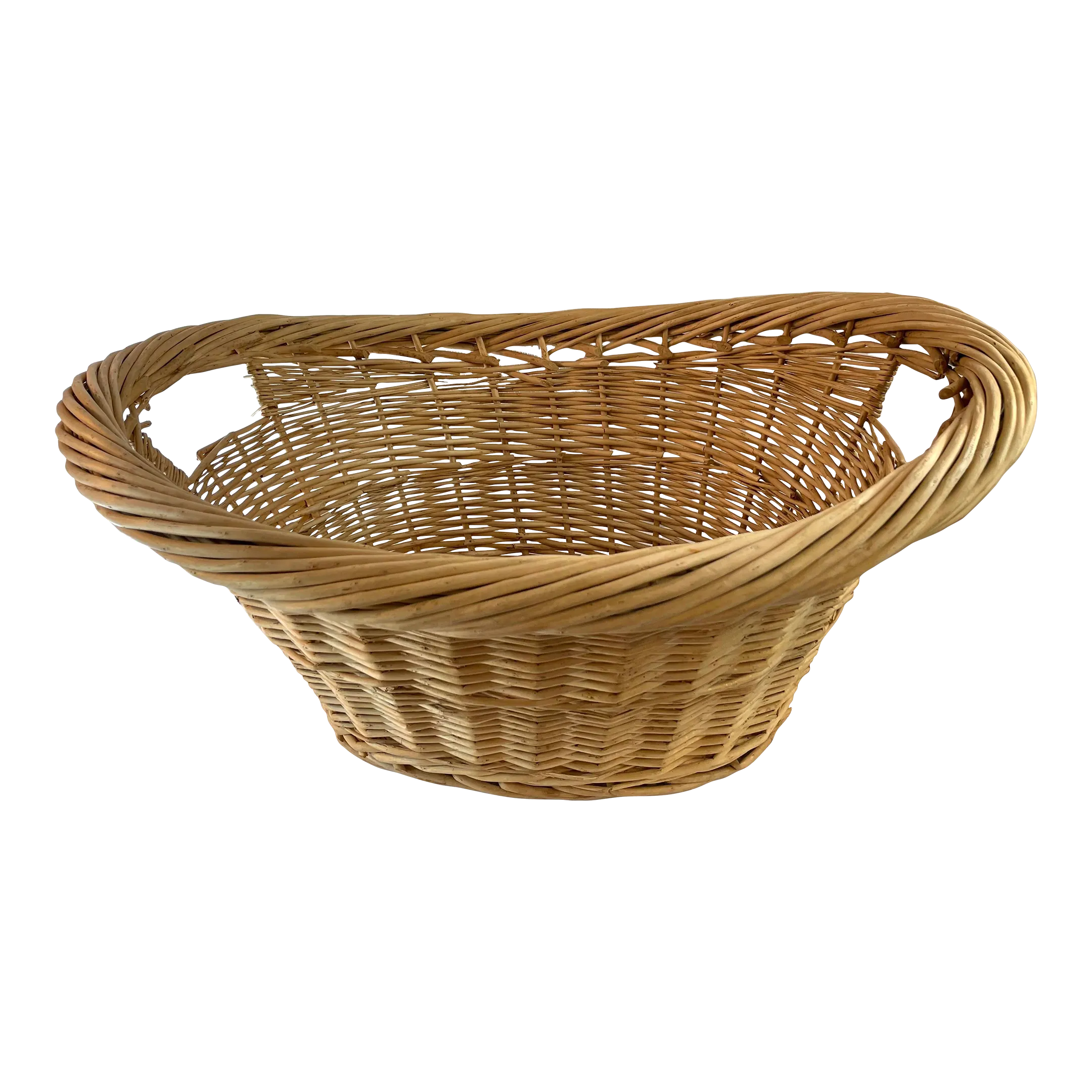 Vintage Wicker Laundry Style Basket | Chairish