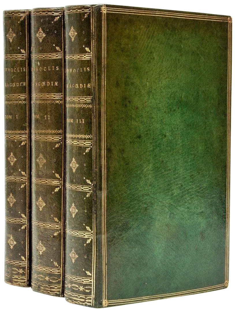 Late 18th Century Volume Set, Green Morocco Leather Sophocles ...