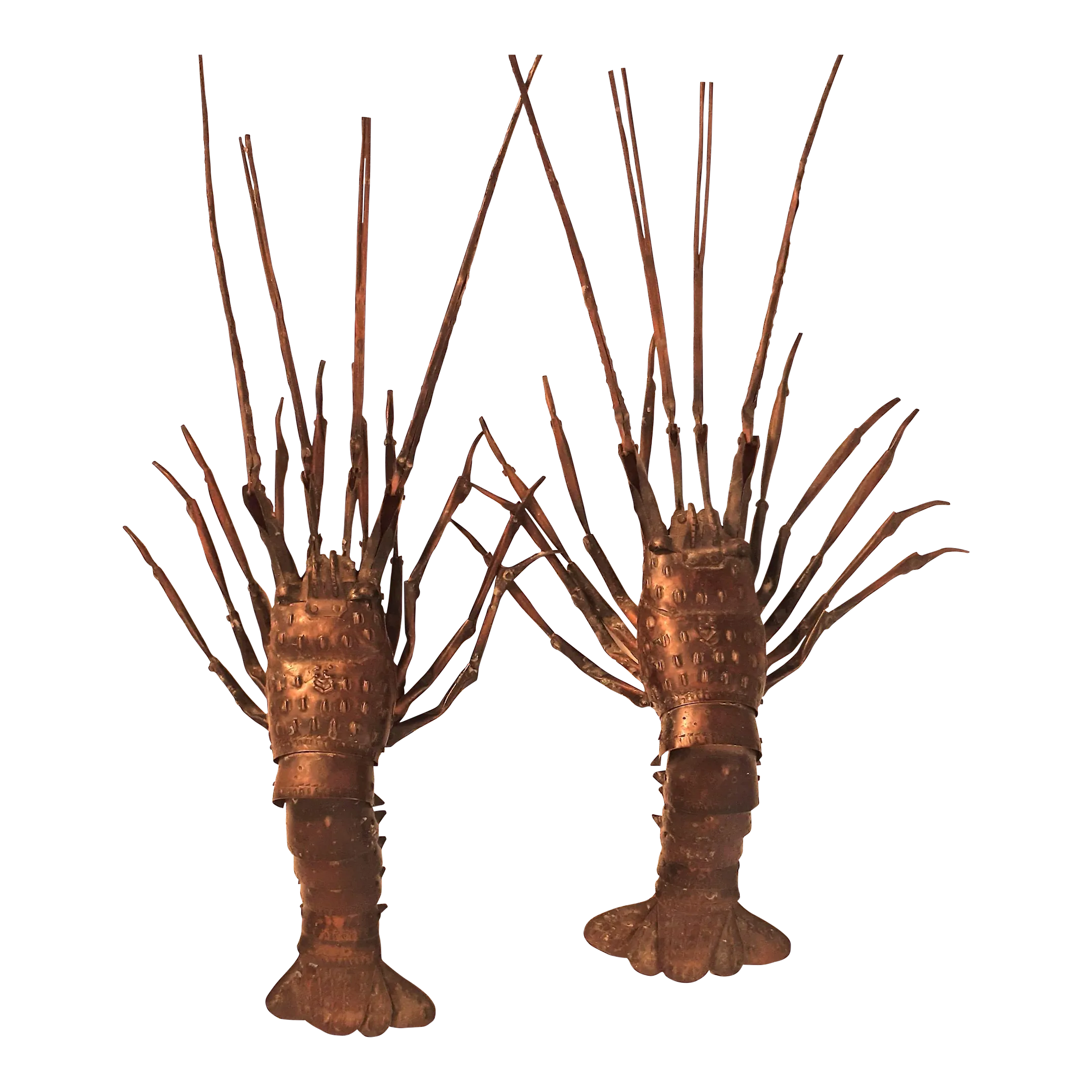 Vintage Chinoiserie Okimono Bronze Reticulated Rock Lobsters Signed ...