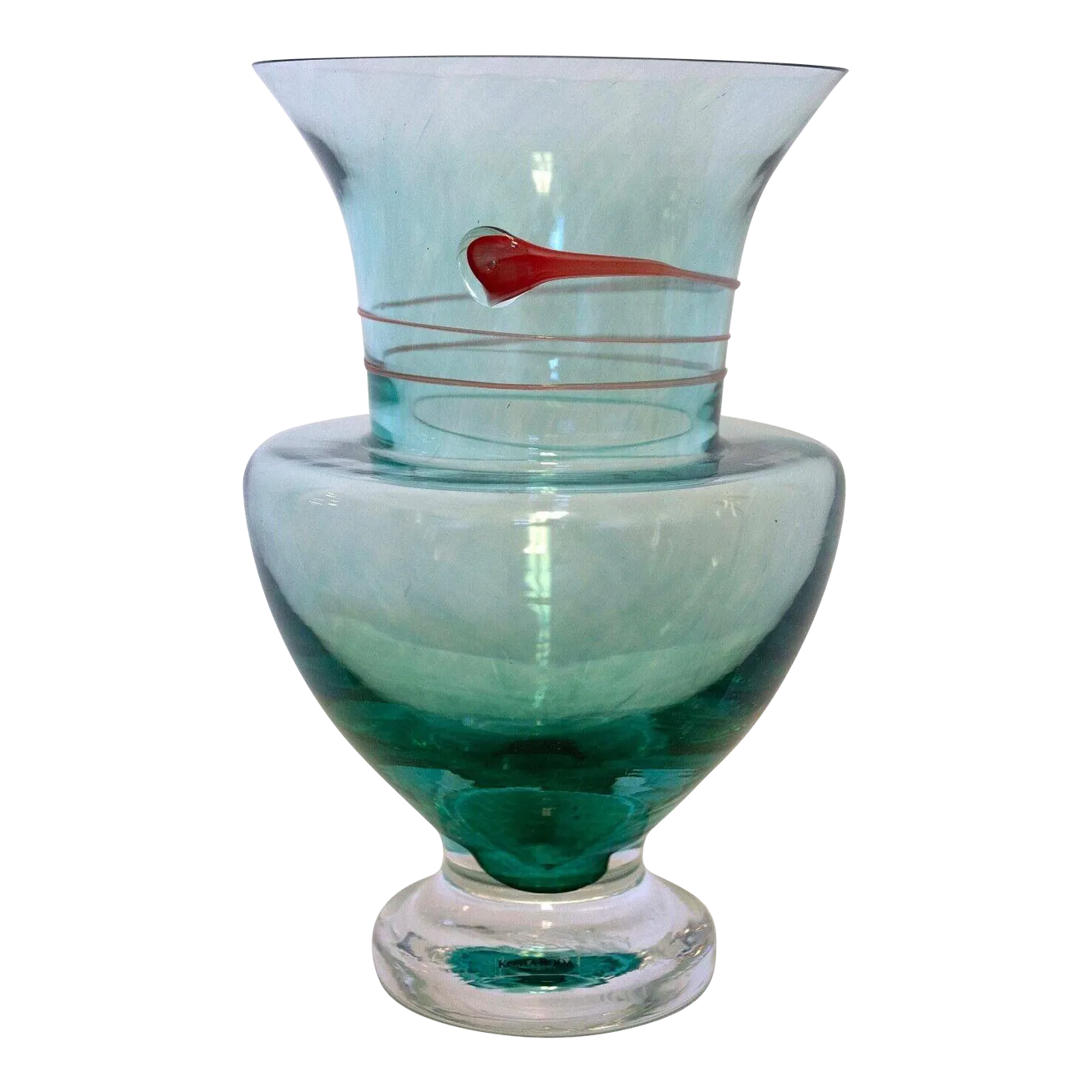Monica Backstrom for Kosta Boda Serpent Signed Crystal Glass Vase ...