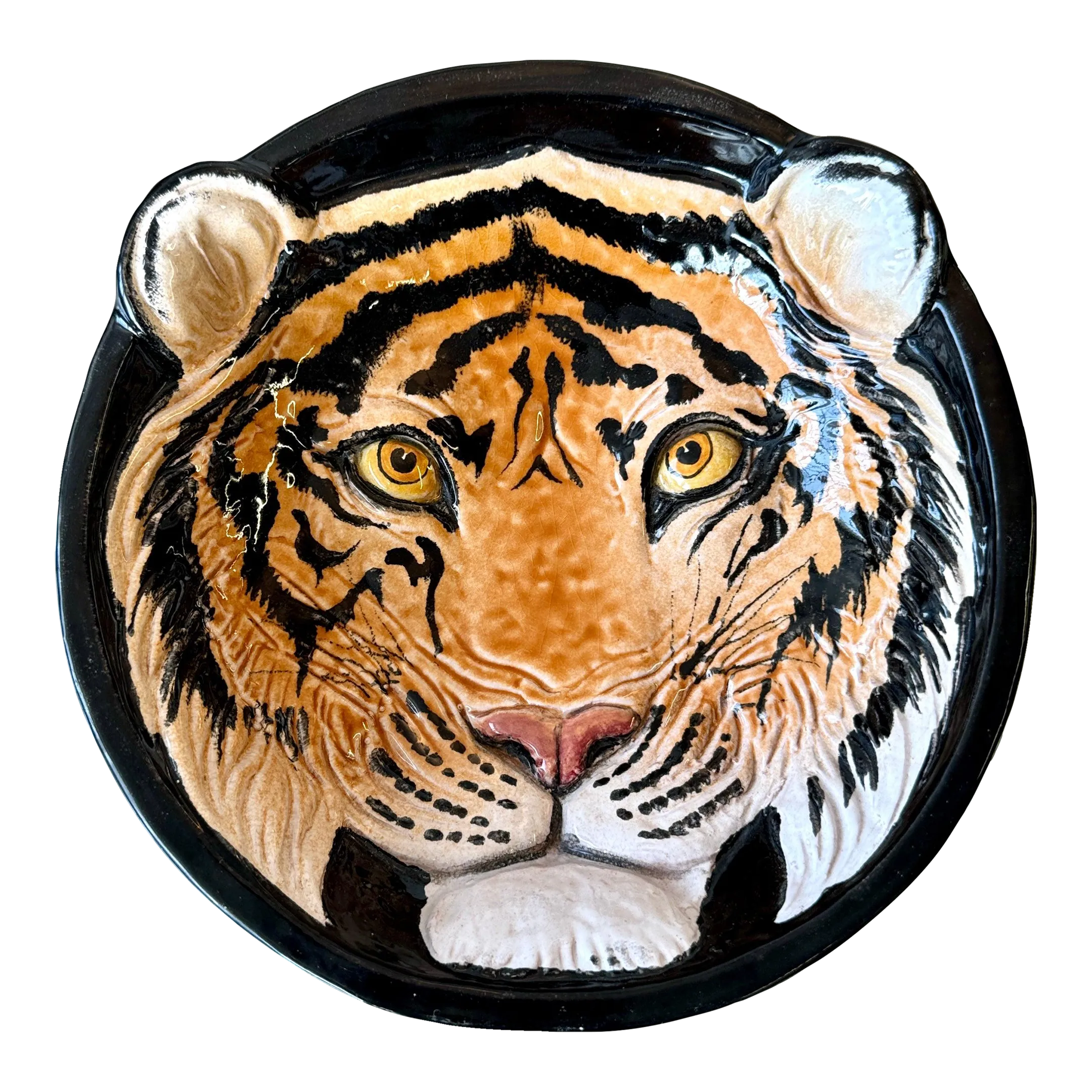 Vintage Italian Ceramic Tiger Bowl | Chairish