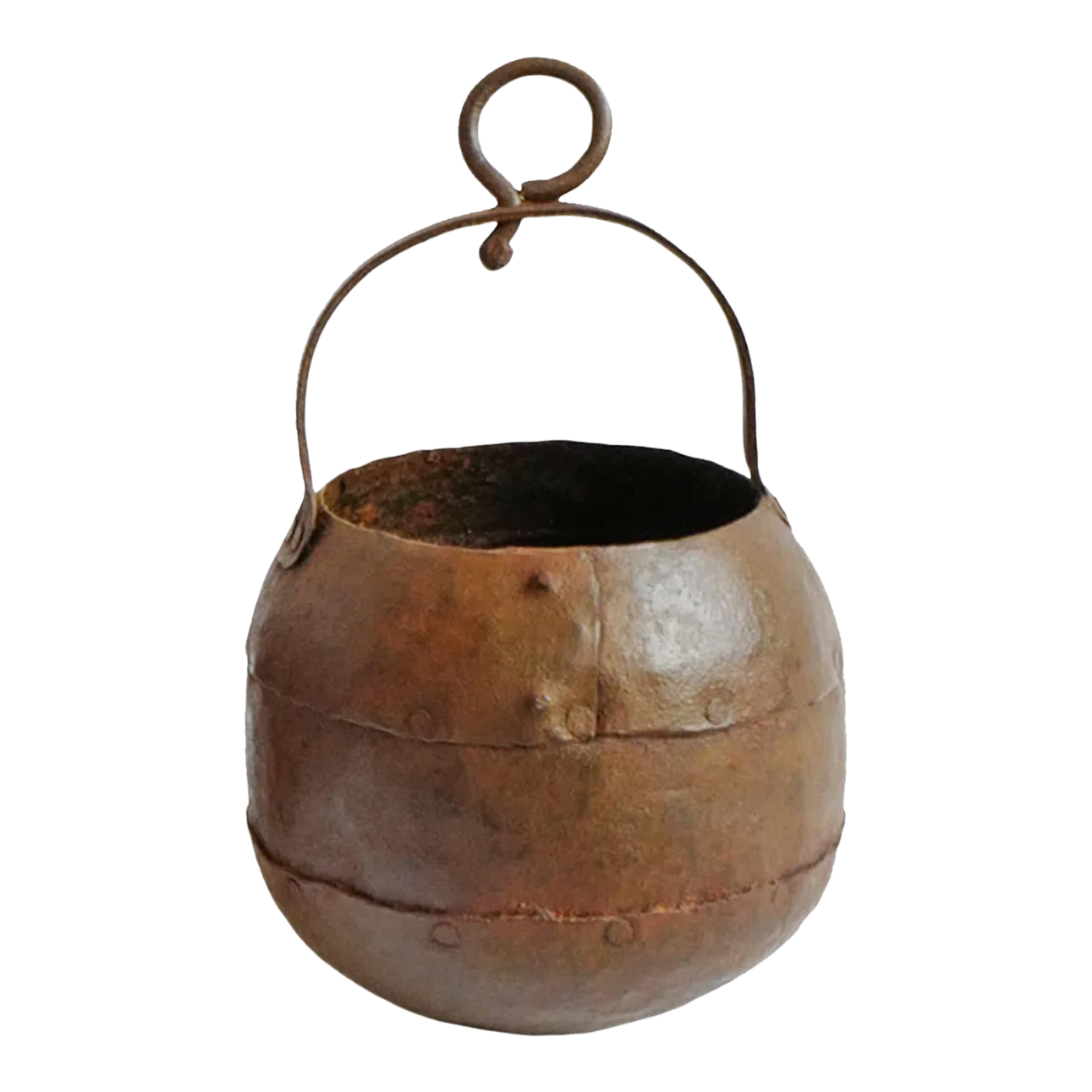 Vintage Indian Iron Cook Pot | Chairish