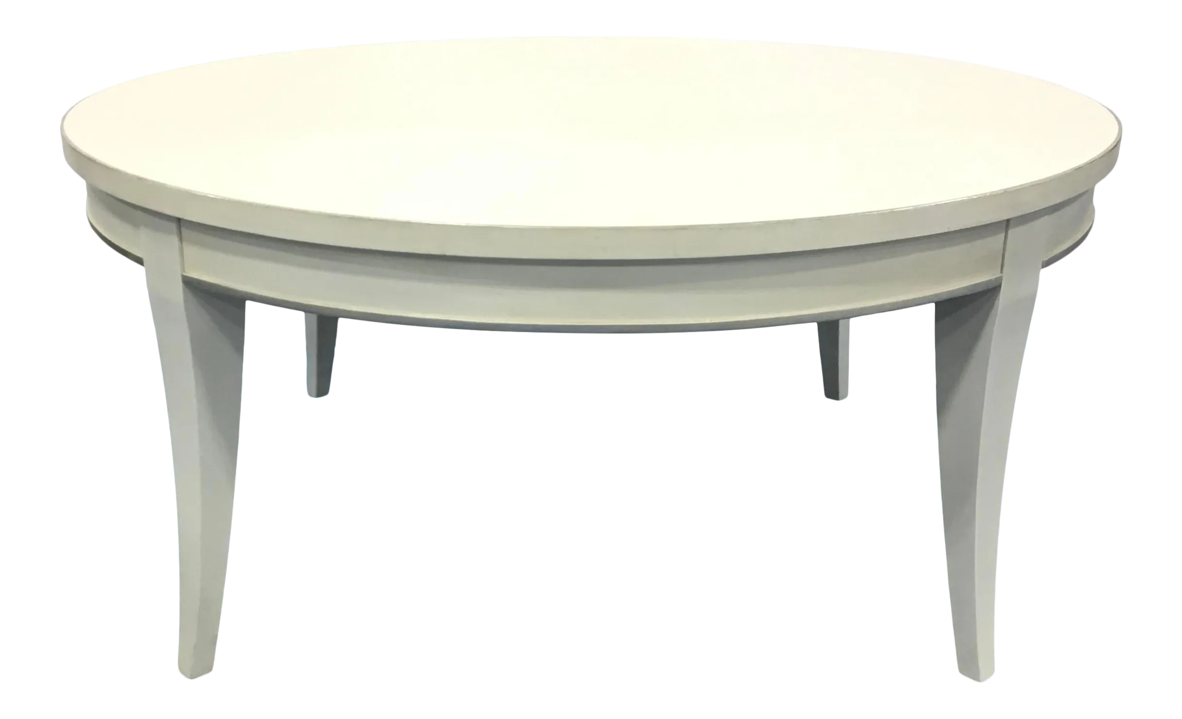 Sherrill Occasional Modern White Wood Round Cocktail Table | Chairish