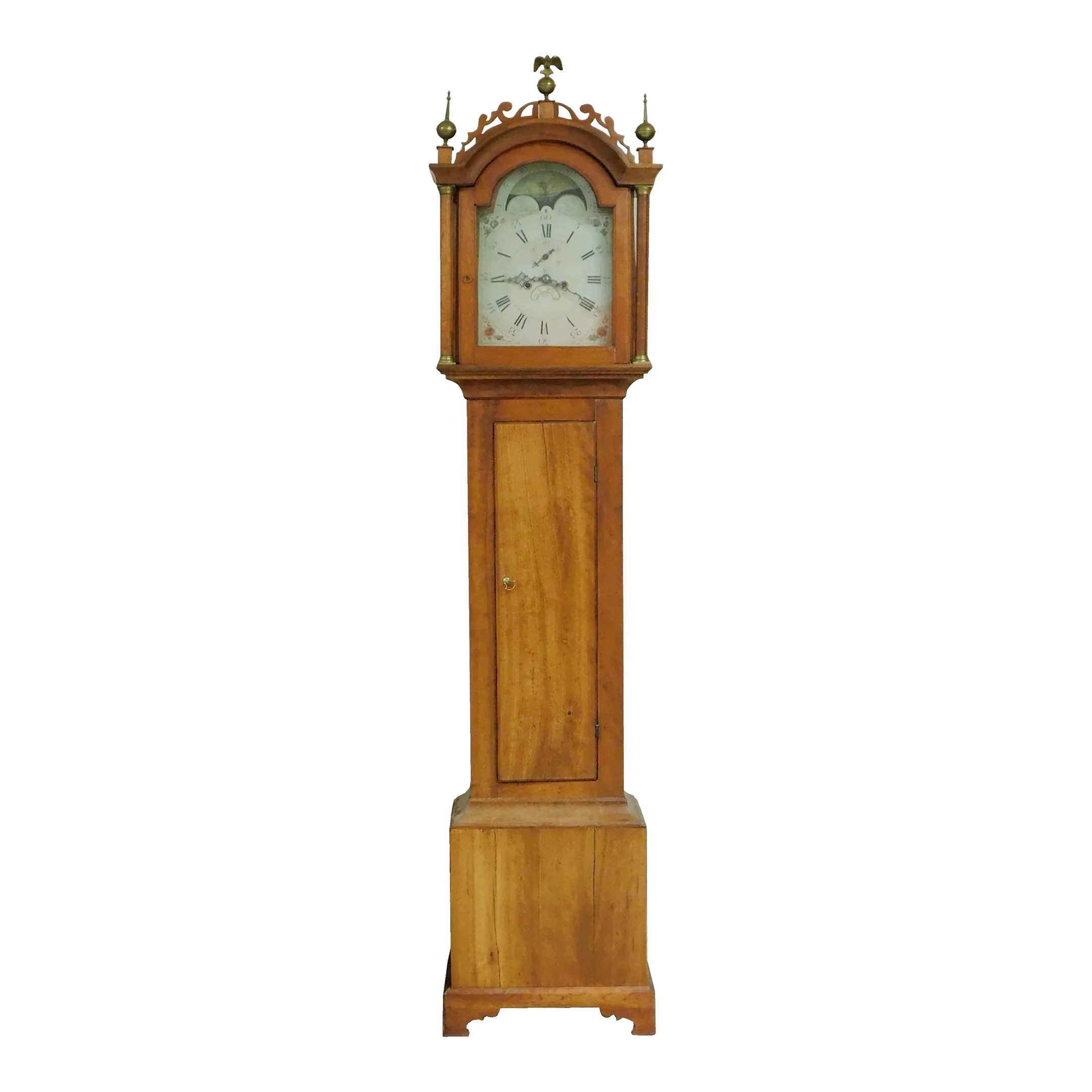 Antique Late 18th Century New England Roxbury Style Tall Case Grandfather Clock | Chairish