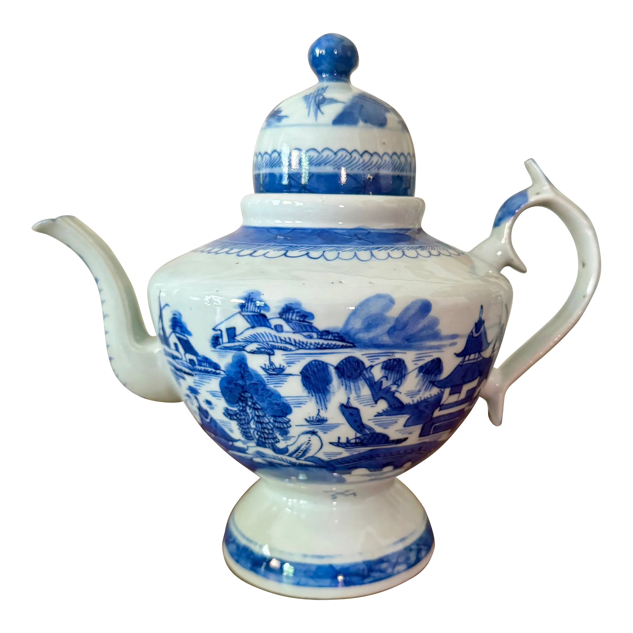 Antique Canton Tea Pot | Chairish