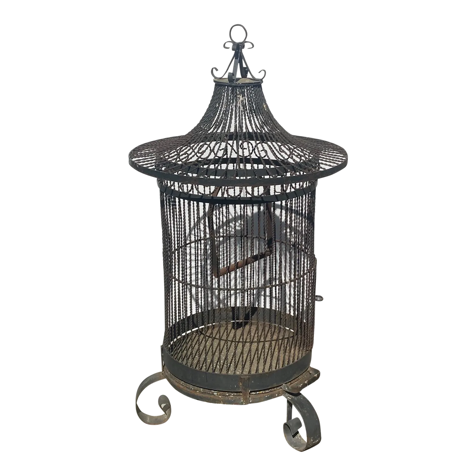 Vintage Large Iron Bird Cage | Chairish