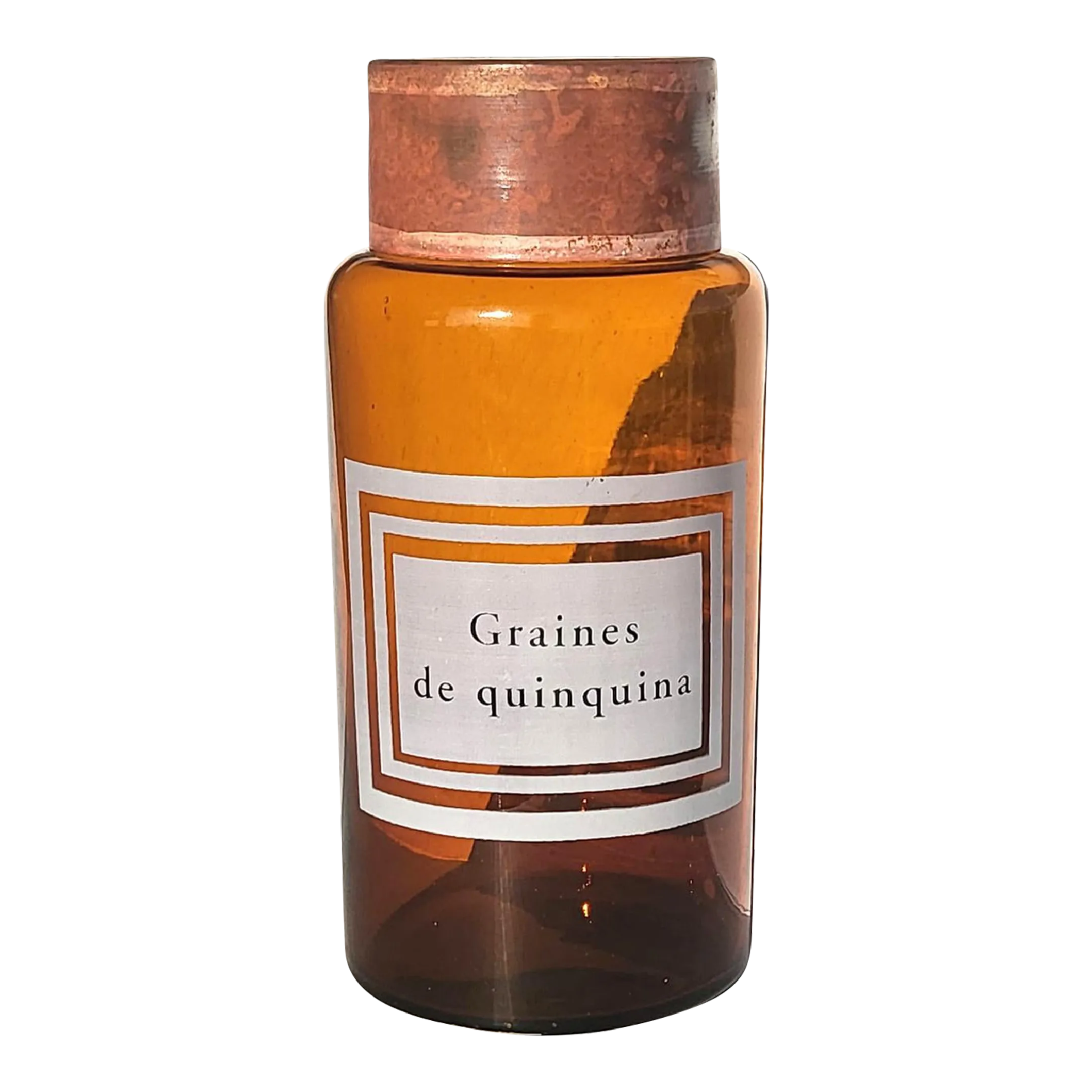 Vintage French Apothecary Bottle Labeled Graines De Quinquina | Chairish