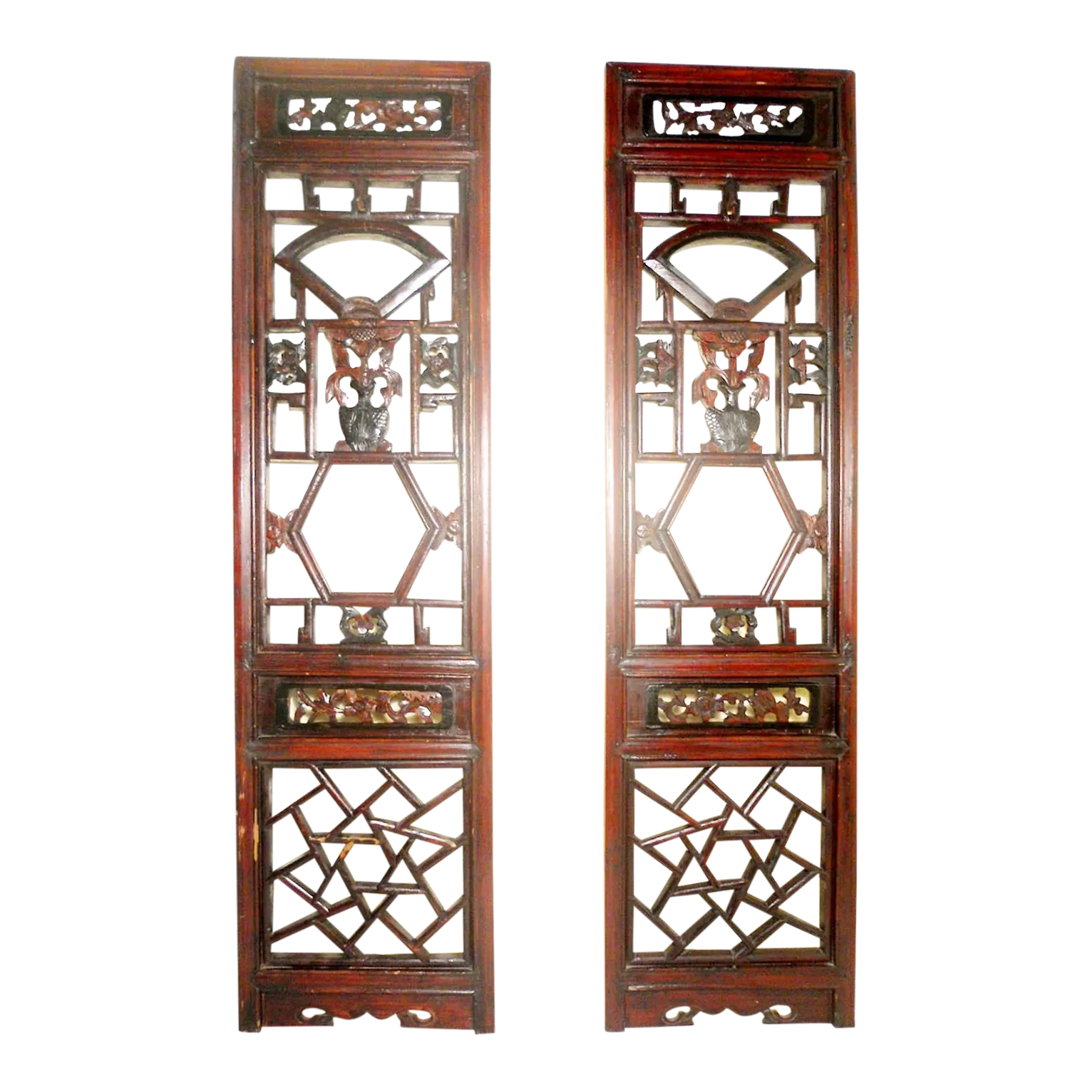 Antique Chinese Screen Panels, Circa 1800-1849 - A Pair | Chairish
