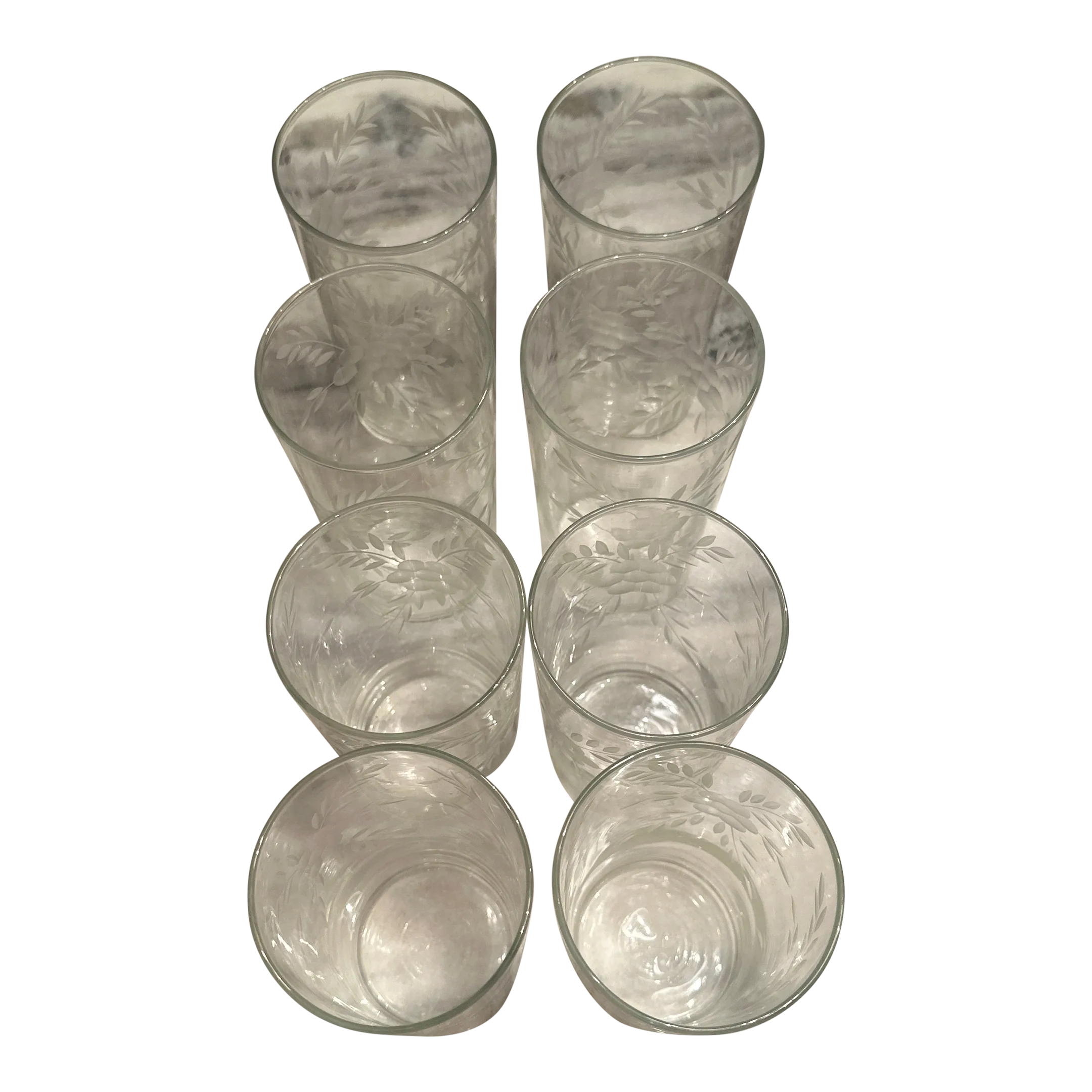 1960s Federal Shield Vintage Etched Glasses - Set of 8 | Chairish