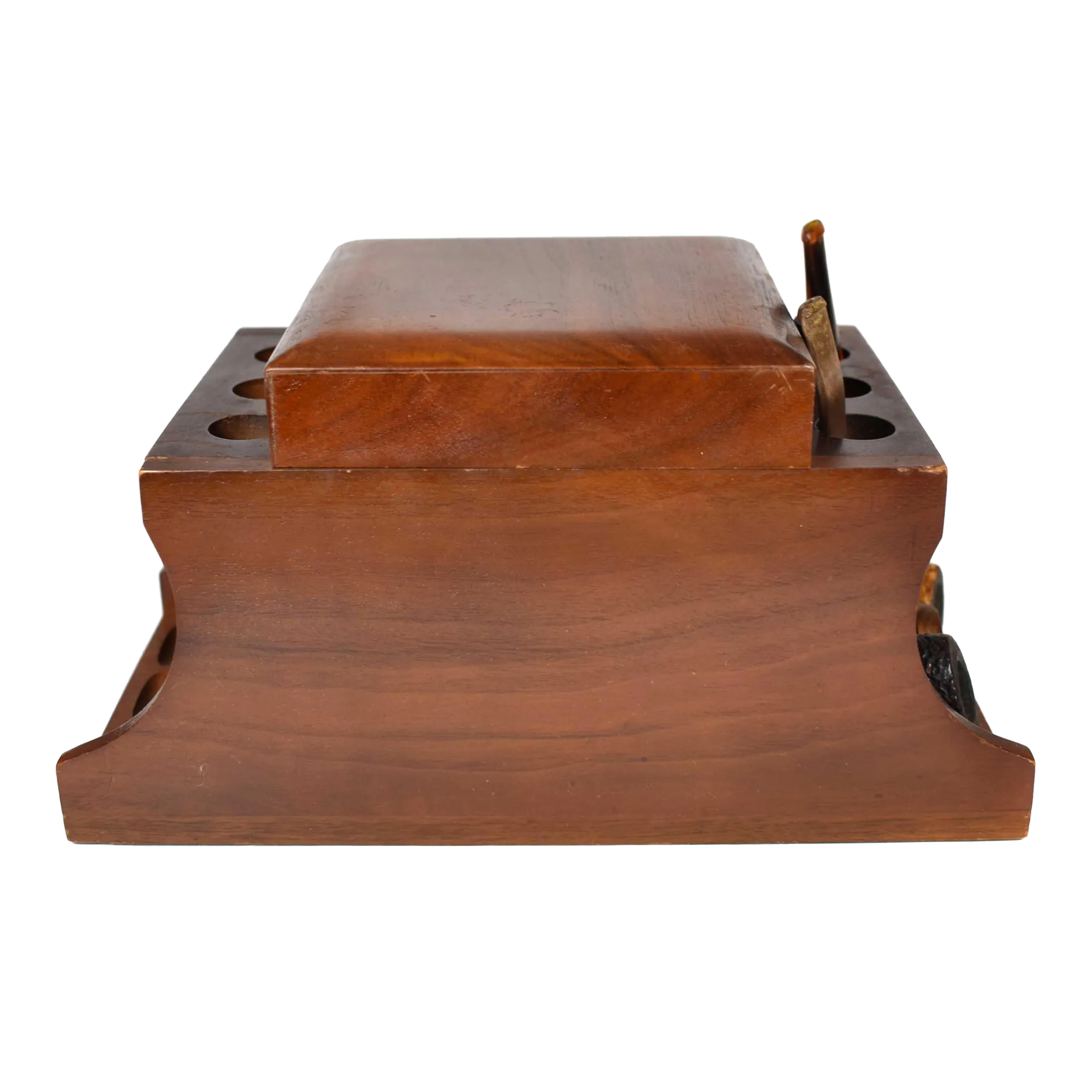 Mid Century Modern Wood Pipe Holder Rack Box | Chairish