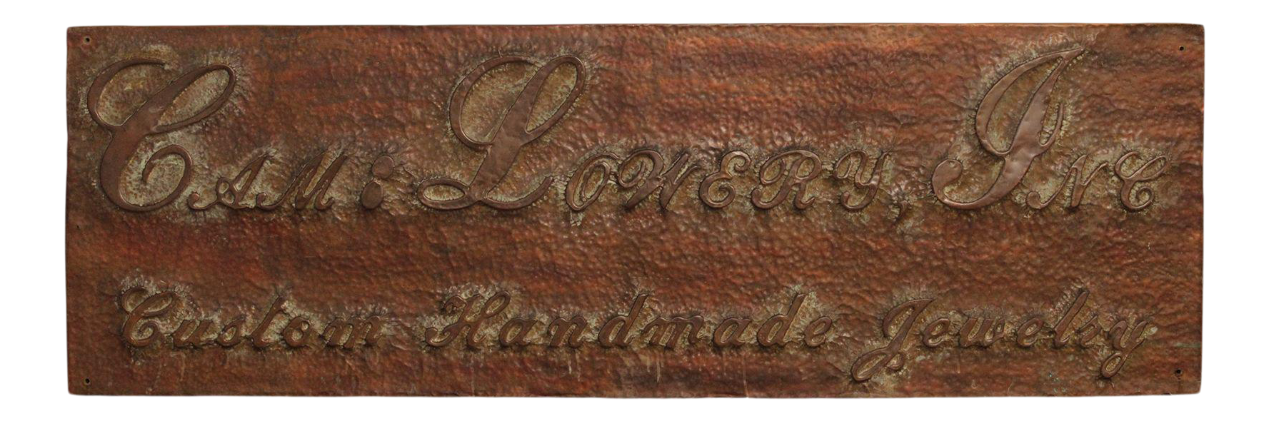 Vintage Copper Trade Sign, Custom Handmade Jewelry | Chairish