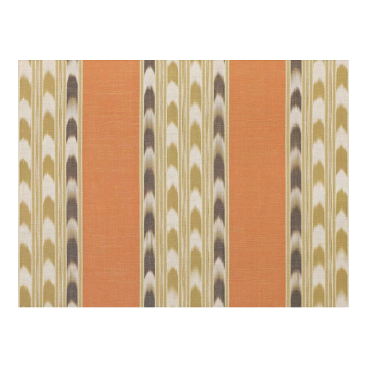 Suzanne Tucker Mirage Terracotta Stripe Brown Chartreuse Clay Ikat ...