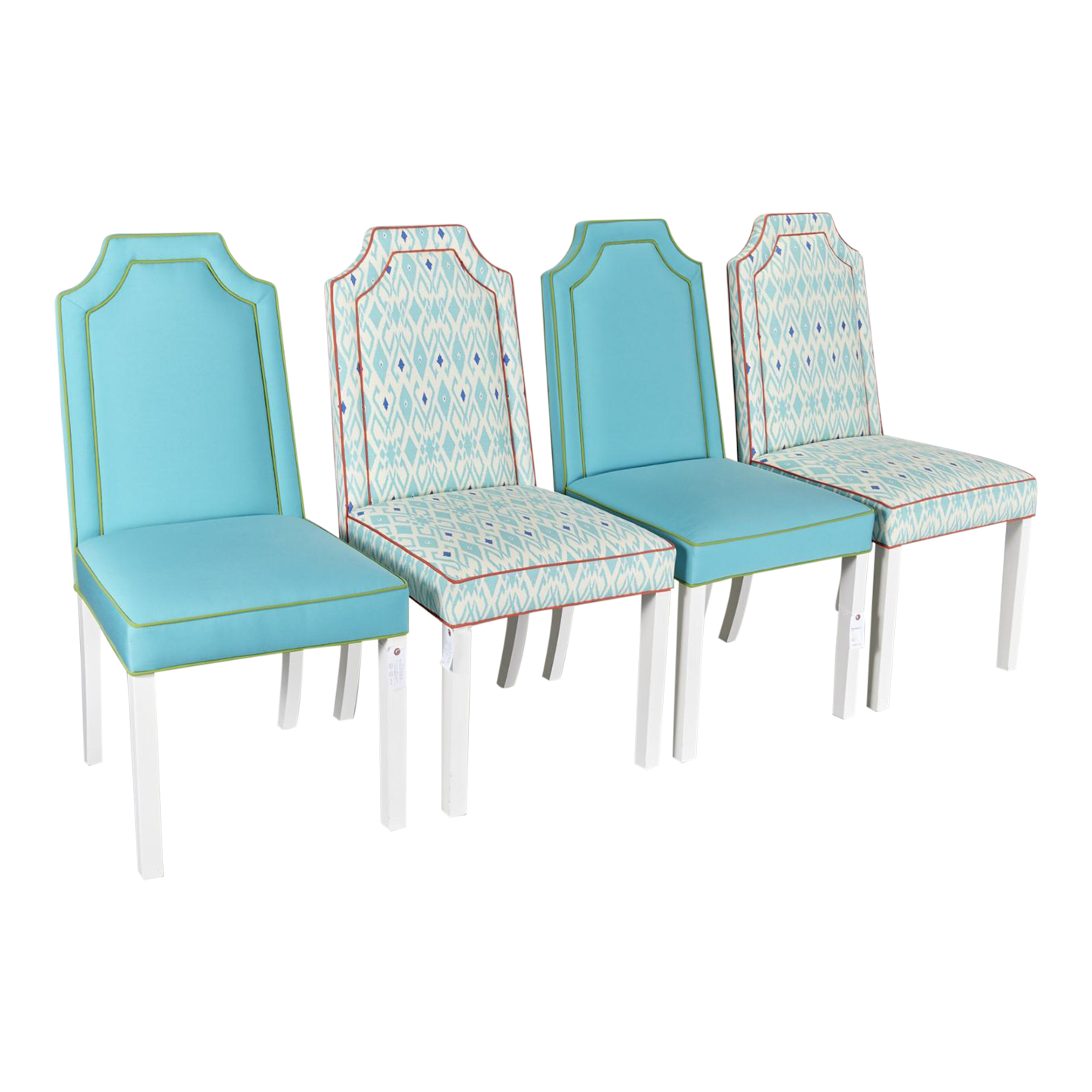 21st Century Colorful Designer Parsons Dining Chairs With Contrasting ...