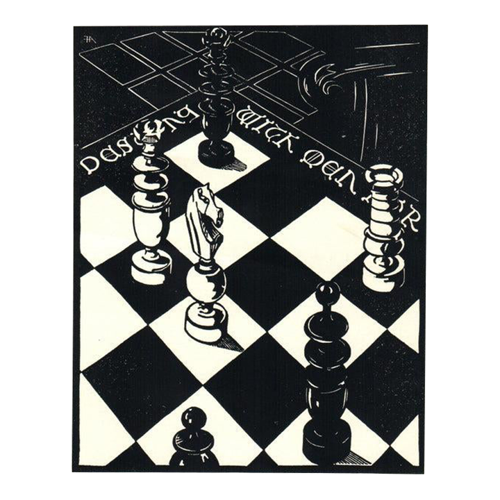 1939 Frank Hartley Anderson 'Check' Art Deco Black & White Woodblock ...