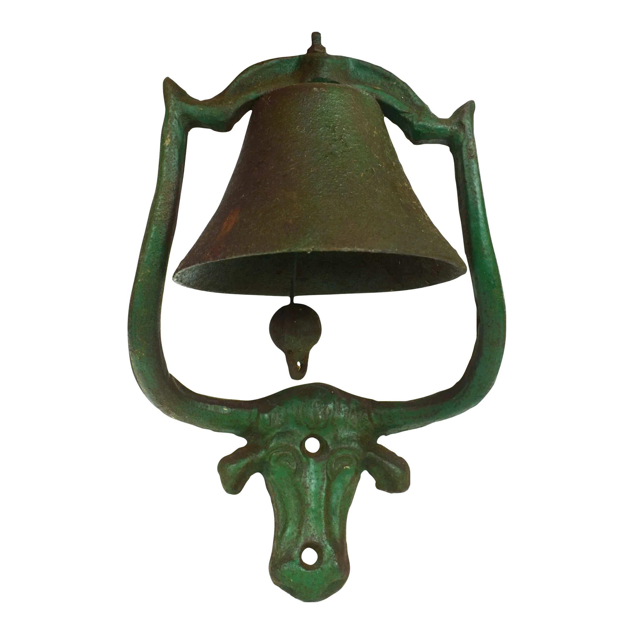 Late 20th Century Large Heavy Cast Iron Longhorn Steer Bull Head Wall ...