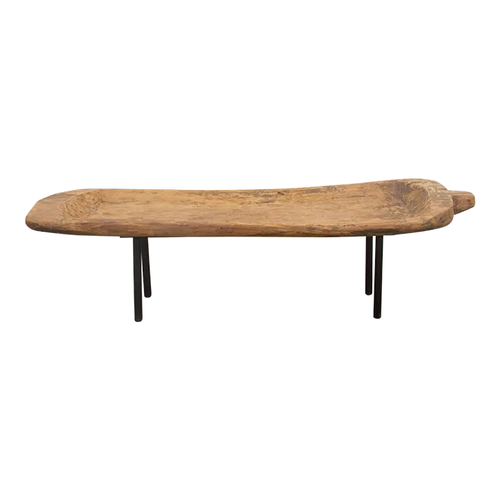 Antique Naga Wooden Trough Table | Chairish
