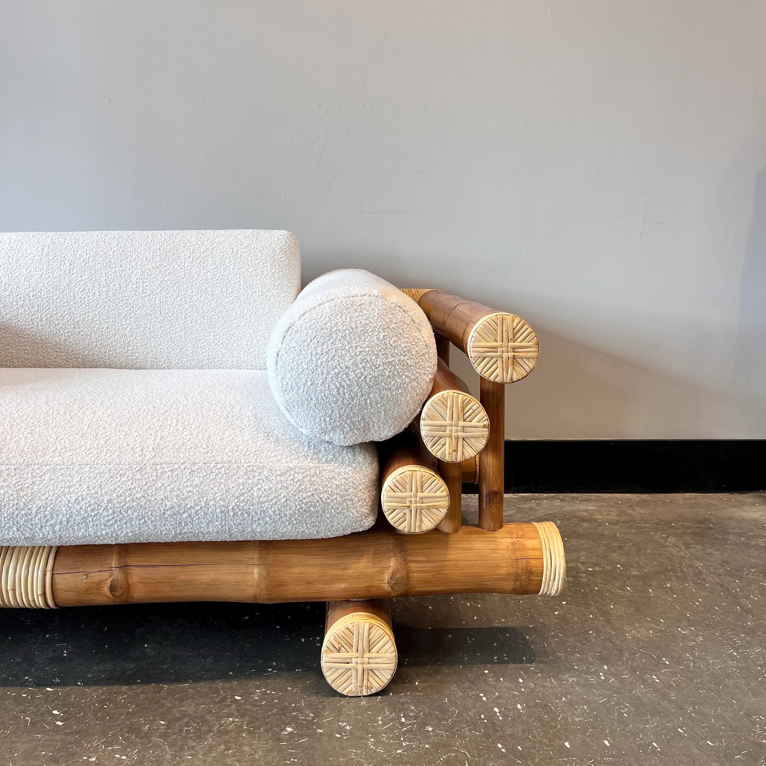 Late 20th Century Bamboo Loveseat Sofa