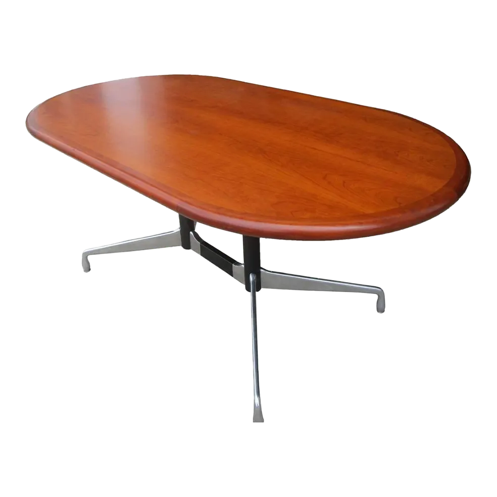 Vintage Herman Miller Dining Table or Desk with Knoll Walnut Top | Chairish