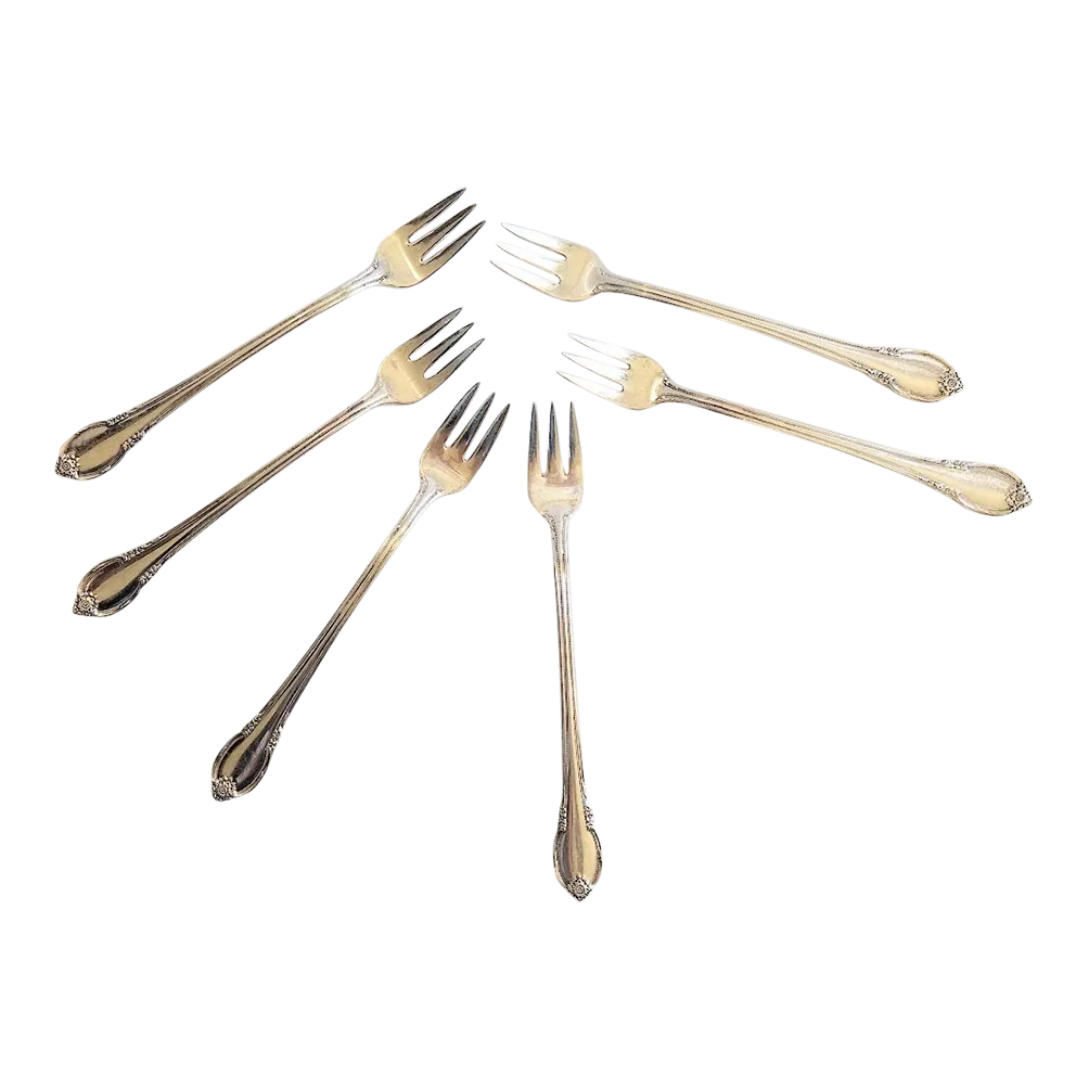 1950s Silver Plate Remembrance Cocktail Fork Set Markers Mark 1847 ...