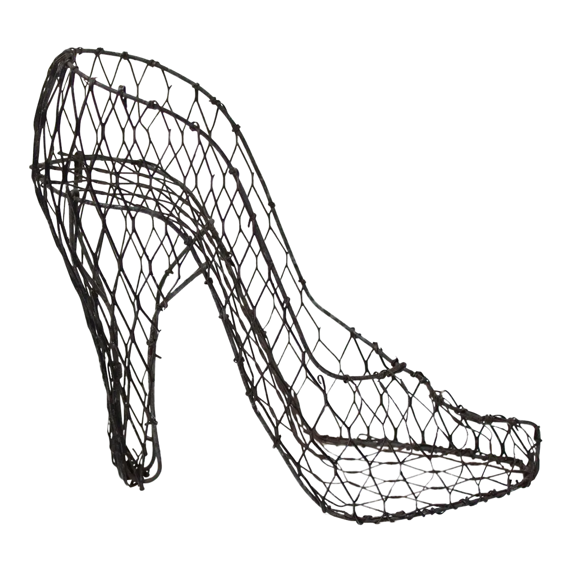 Vintage Wire Mesh High Heel Form Catchall | Chairish