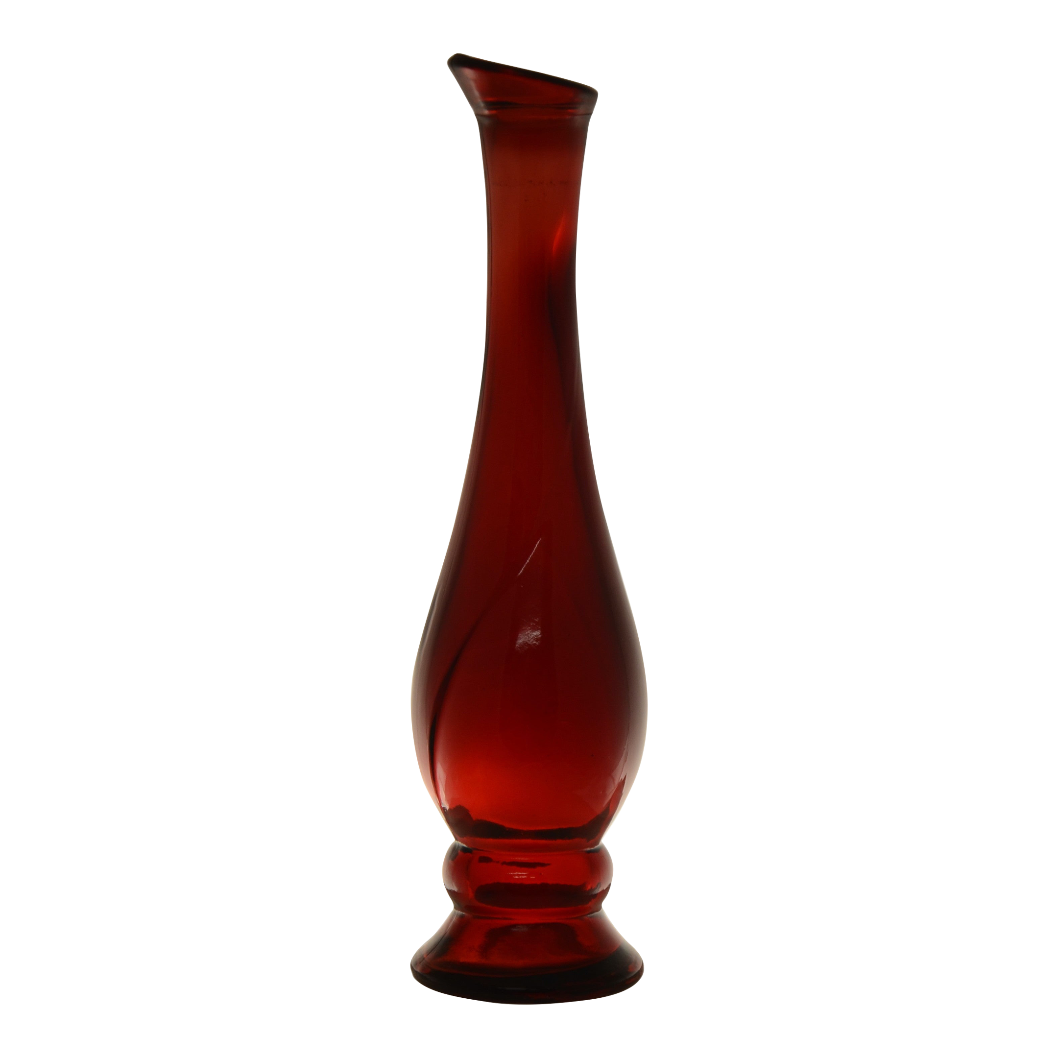 Ruby Red Glass Bud Vase | Chairish