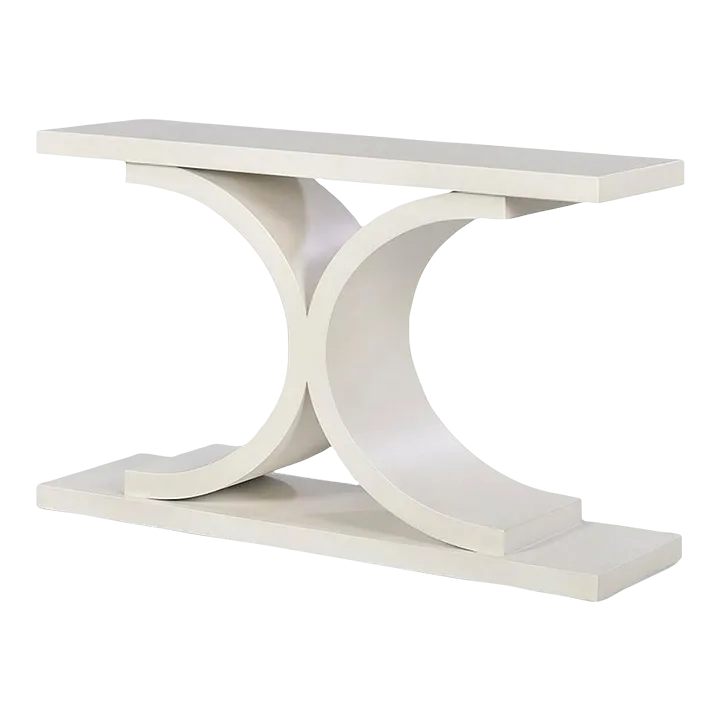 Contemporary White Painted Console | Chairish