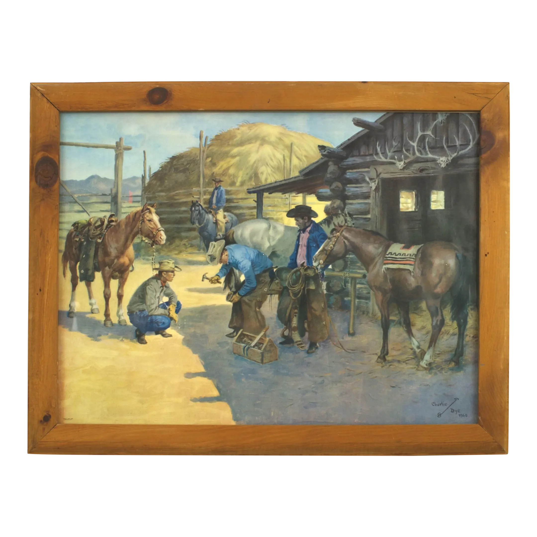 American Western Ranch Scene Print | Chairish