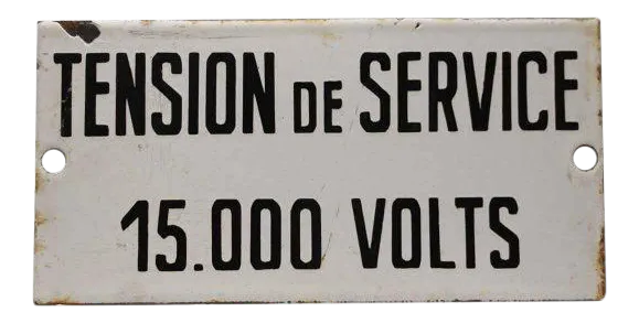 Black & White "Tension De Service" Sign | Chairish