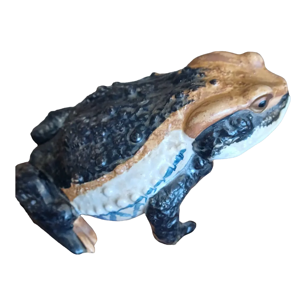 Vintage Japanese Hand Painted Ceramic Toad | Chairish