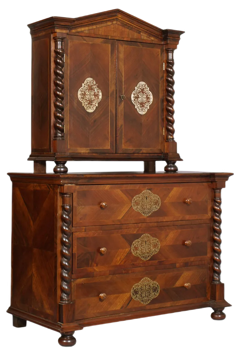 19th-Century Austrian Chest of Drawers in Walnut, Veneer Walnut ...
