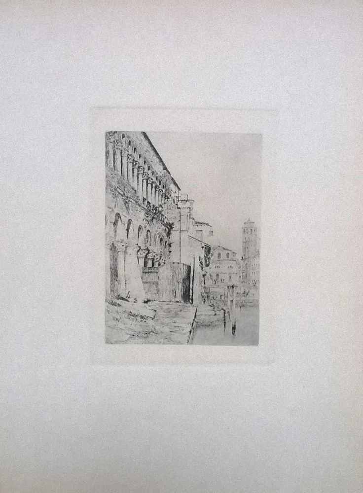 Luca Beltrami, Venice, il Fondaco dei Turchi, Etching, 1877 | Chairish