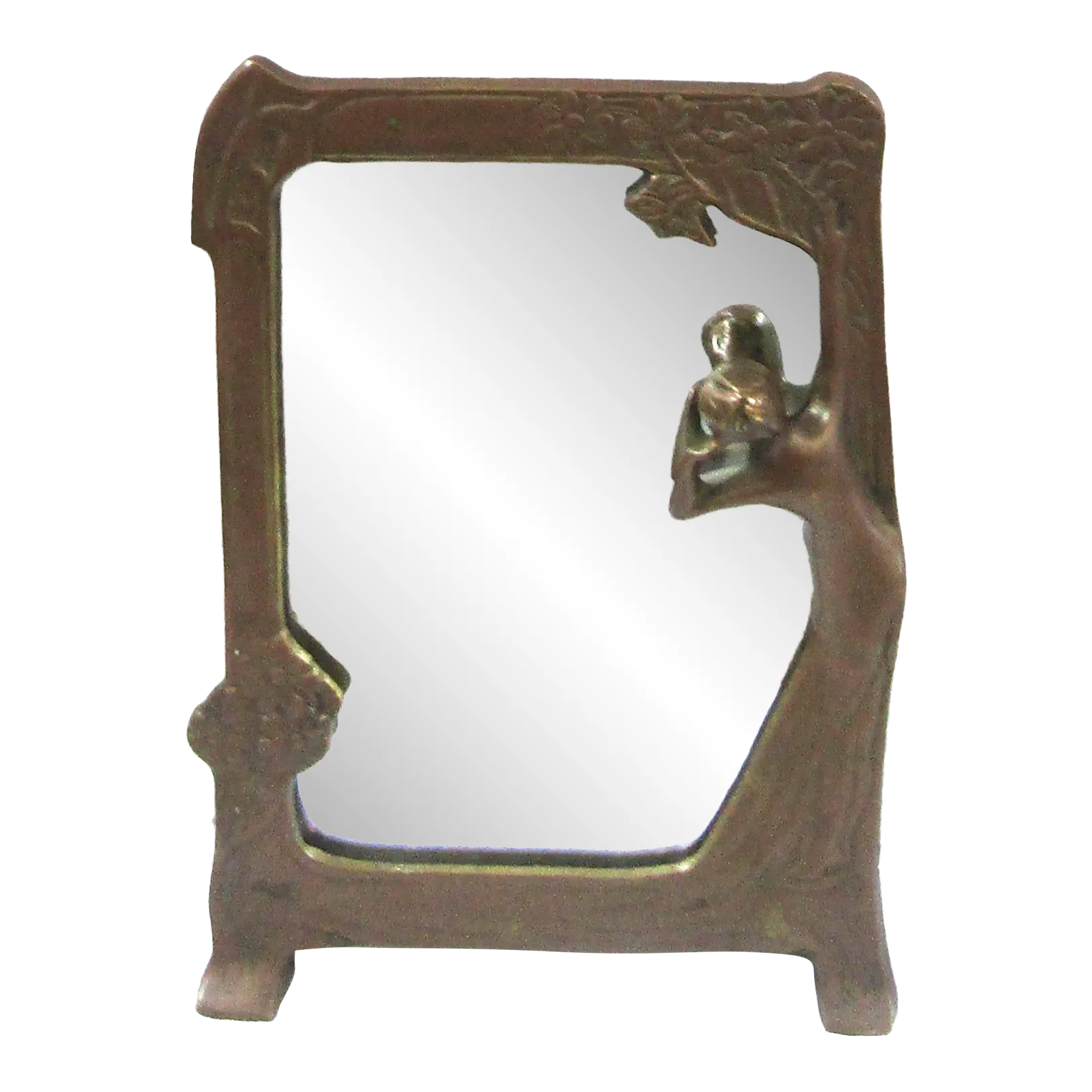 Lady of the Lake Antique Art Nouveau Bronze Free-Standing Table Mirror ...
