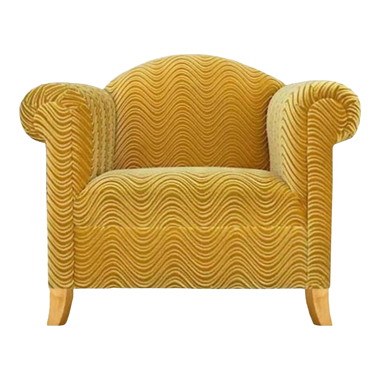 Wicked Elements Gold Swirl Velvet Camel Back Roll Arm Chair | Chairish
