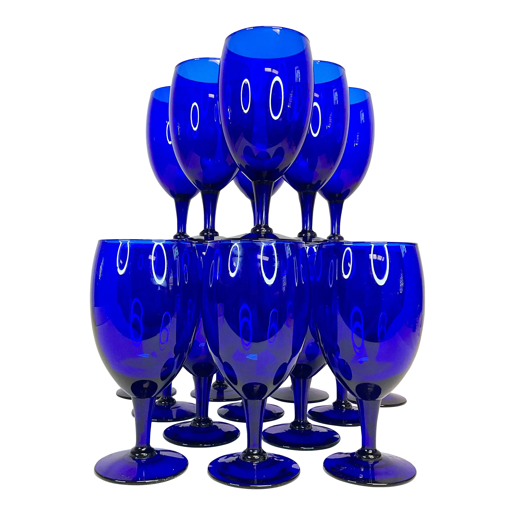 1940s Vintage Art Deco Hollywood Regency Cobalt Large Water-Wine ...