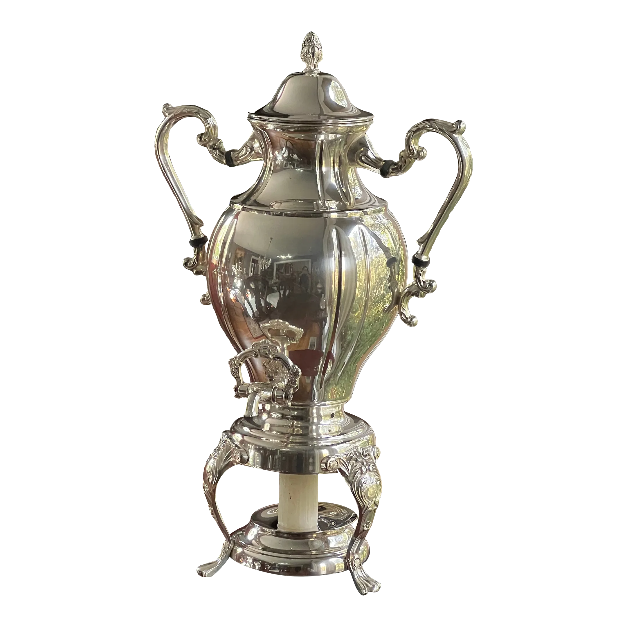 Early 20th Century Silverplate Samovar, Coffee Urn | Chairish
