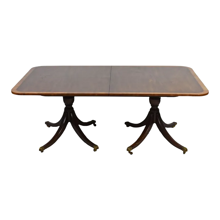 Mid 20th Century Kittinger Mahogany Double Base Dinning Table 100 Year ...
