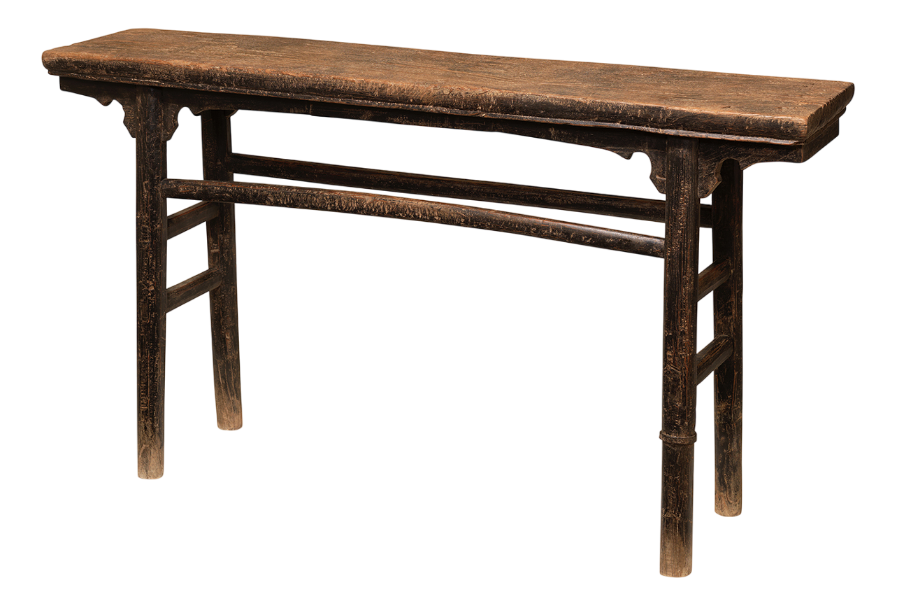 Antique Black Console with Rounded Legs | Chairish