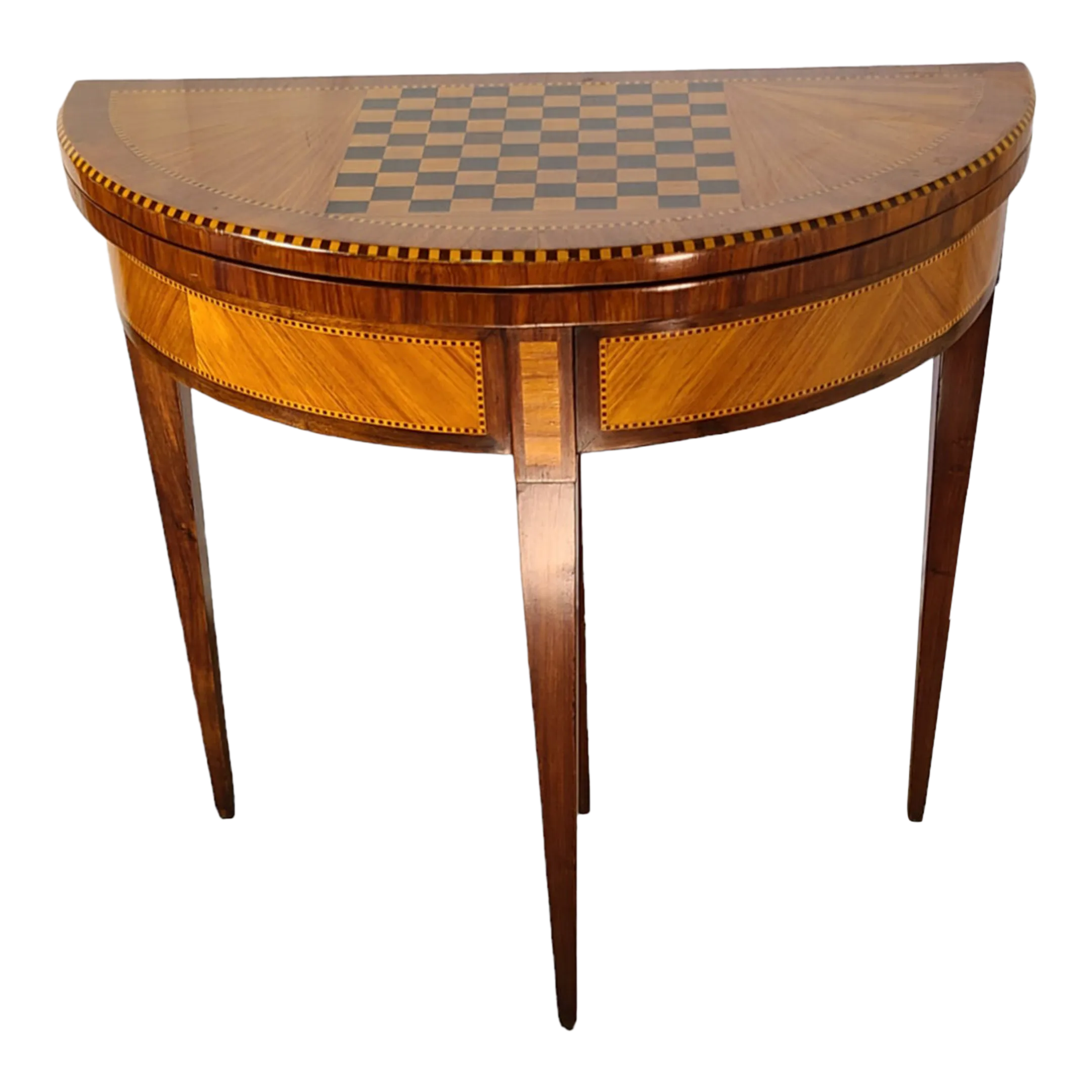 Late 19th Century Antique French Louis XVI Half Moon Satin Wood Inlay ...