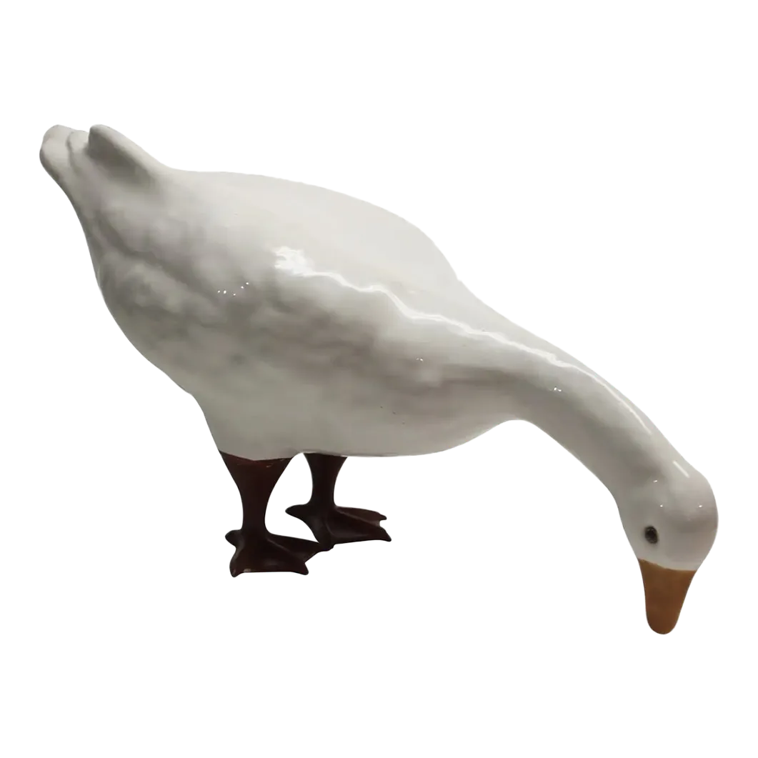 Mid 20th Century Italian Ceramic Goose | Chairish