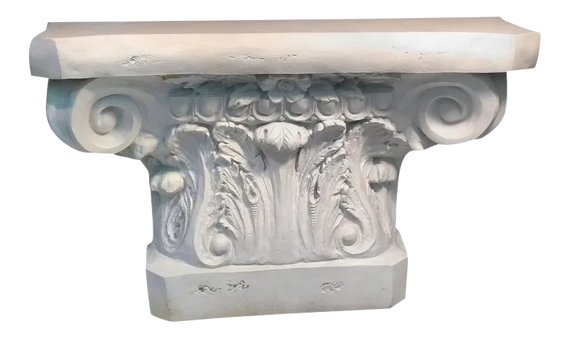 Modern Neoclassical White Column Form Console Table | Chairish