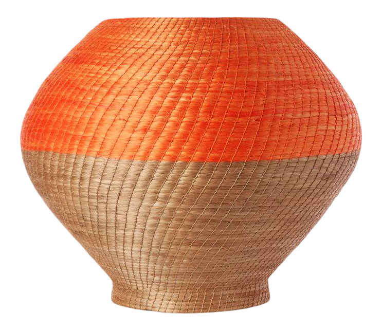 Large Halo Sisal Vase Papaya/Flax | Chairish