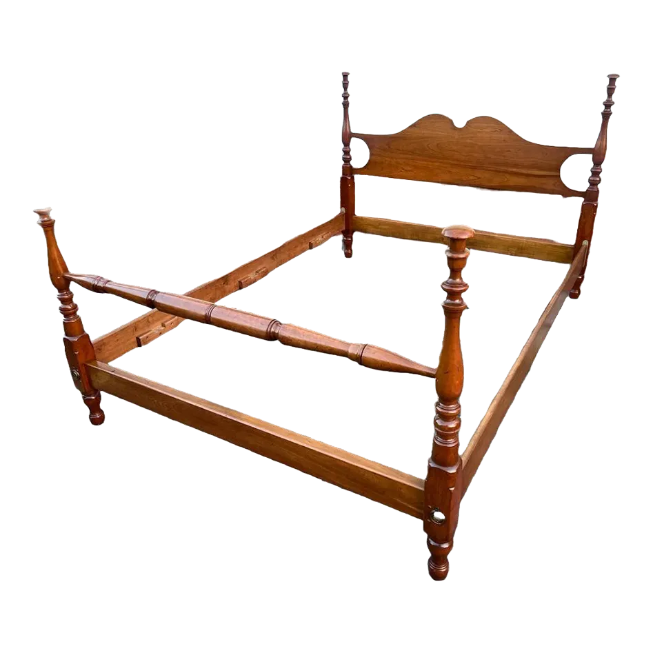 Mid 20th Century Stickley Furniture Solid Maple Queen Bed Frame | Chairish