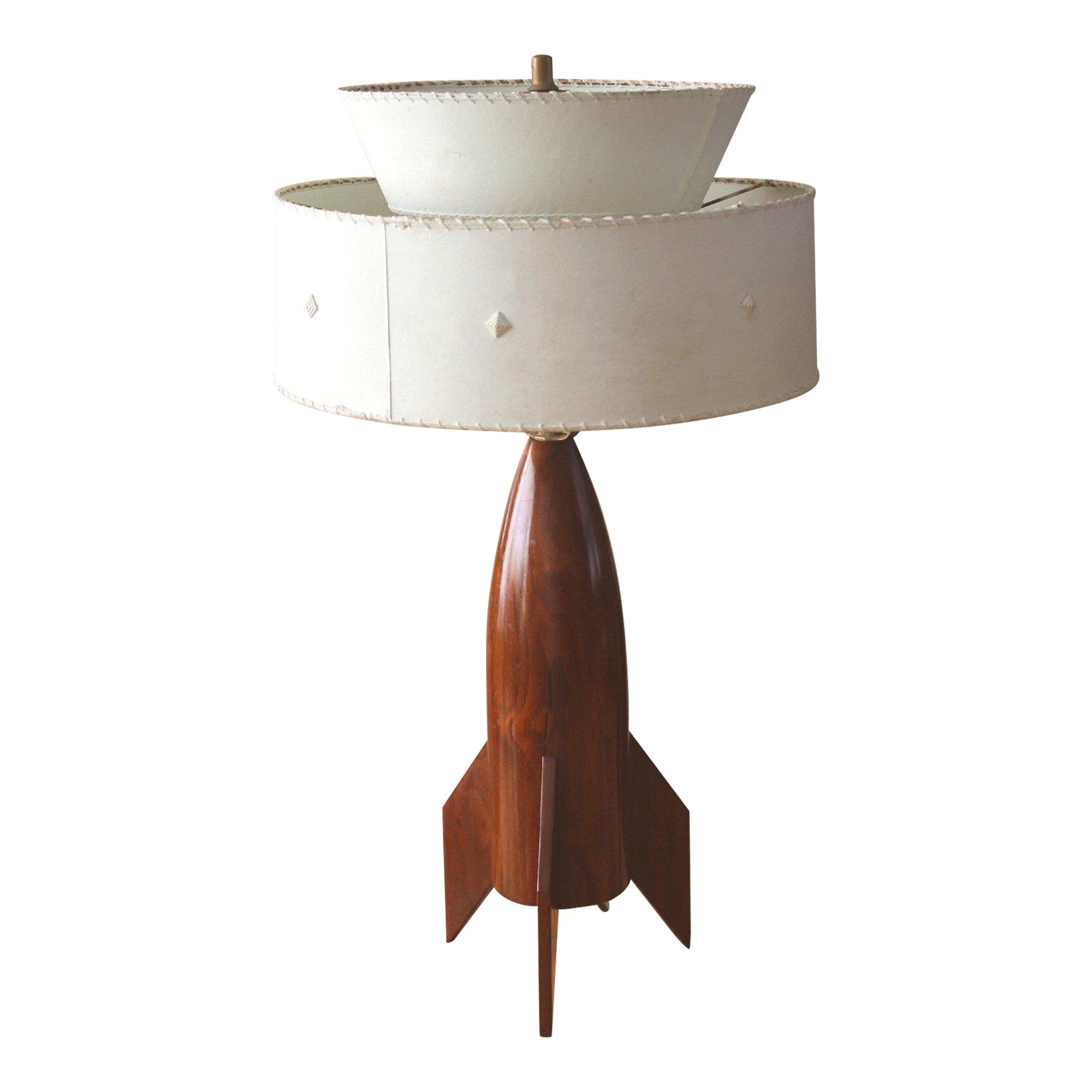 Mid-Century Modern Sputnik Era Rocket Table Lamp in Mahogany and ...