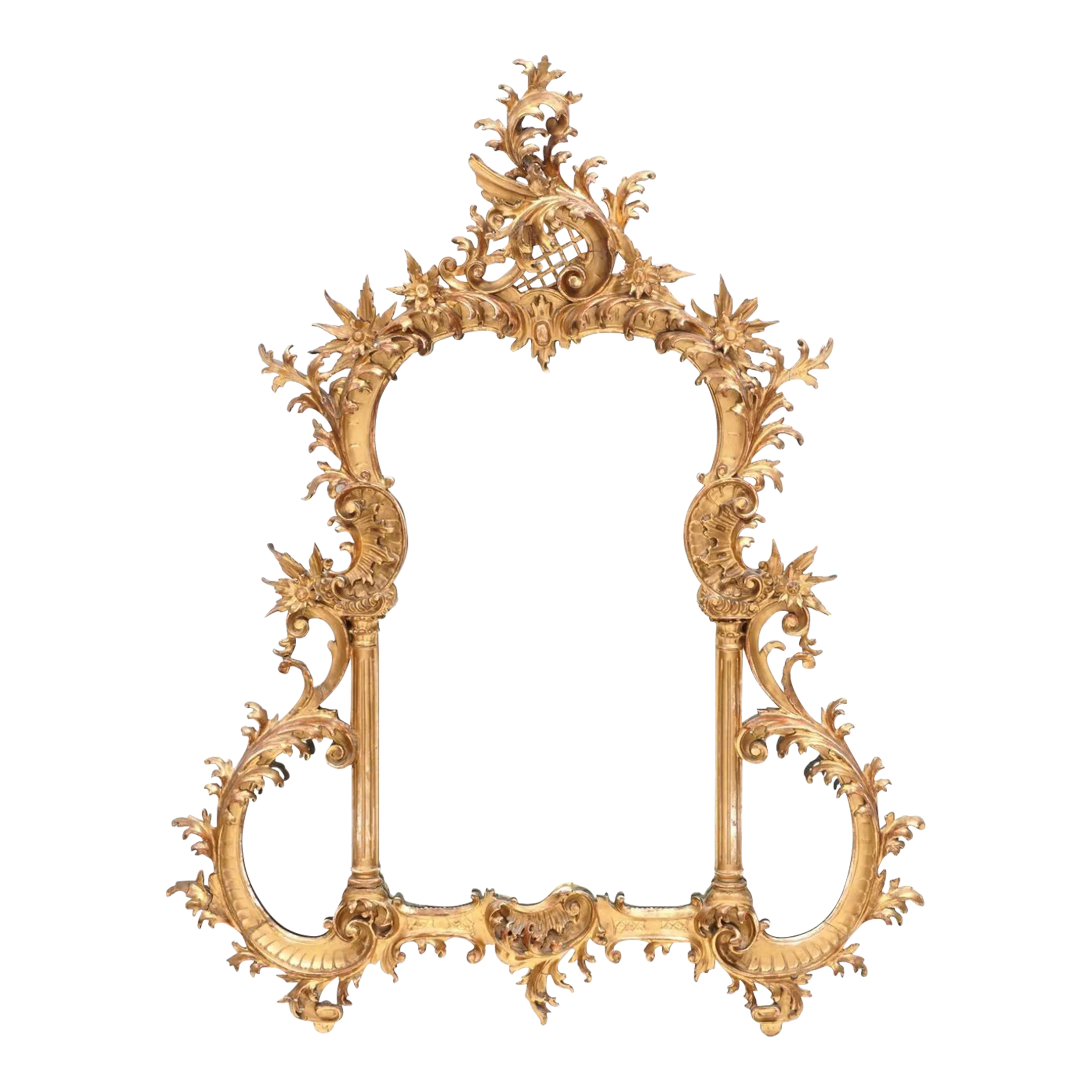 19th Century Italian Carved Gilt Wood Rococo Style Mirror | Chairish