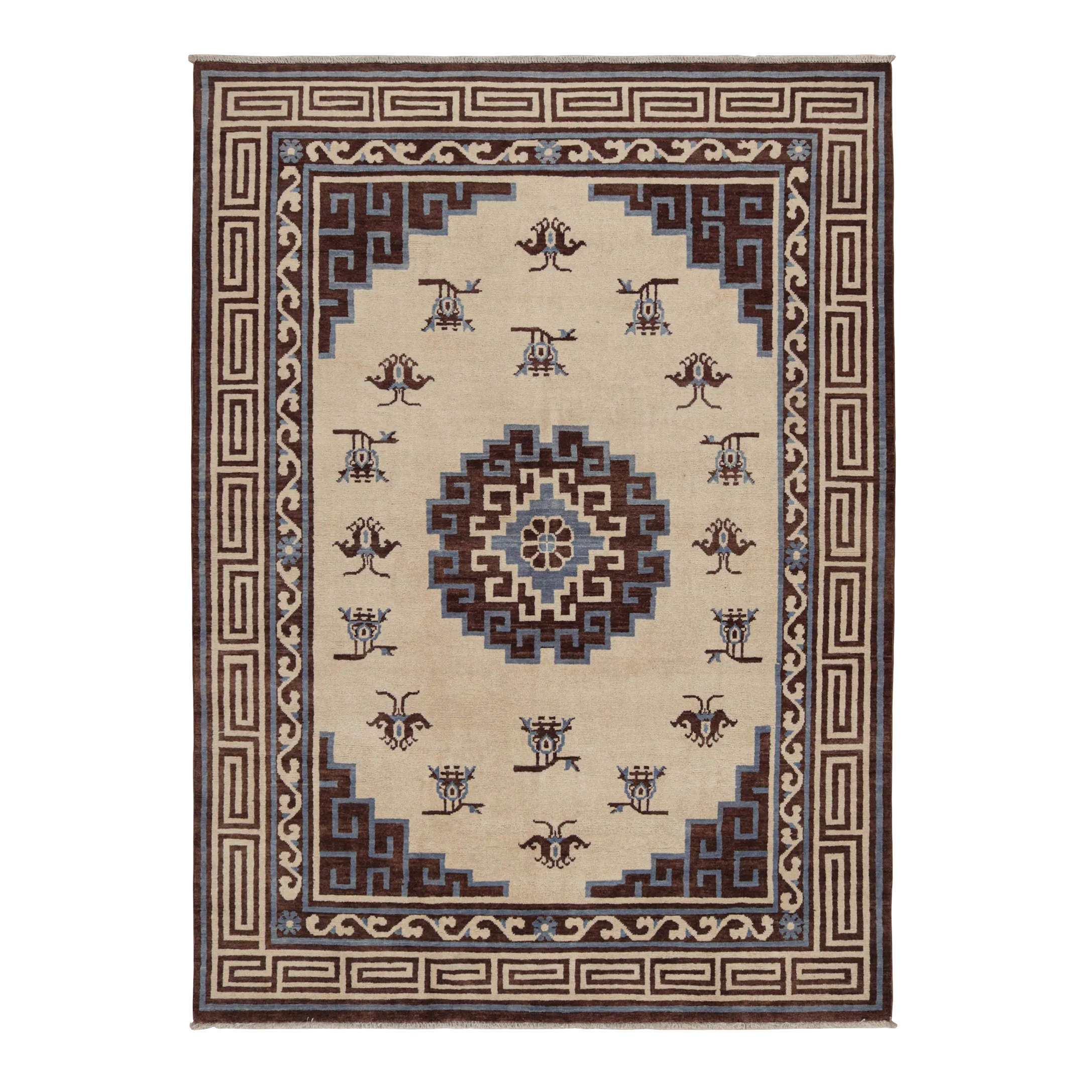 Rug & Kilim’s Art Deco Style Rug With Medallion and Butterfly Patterns ...