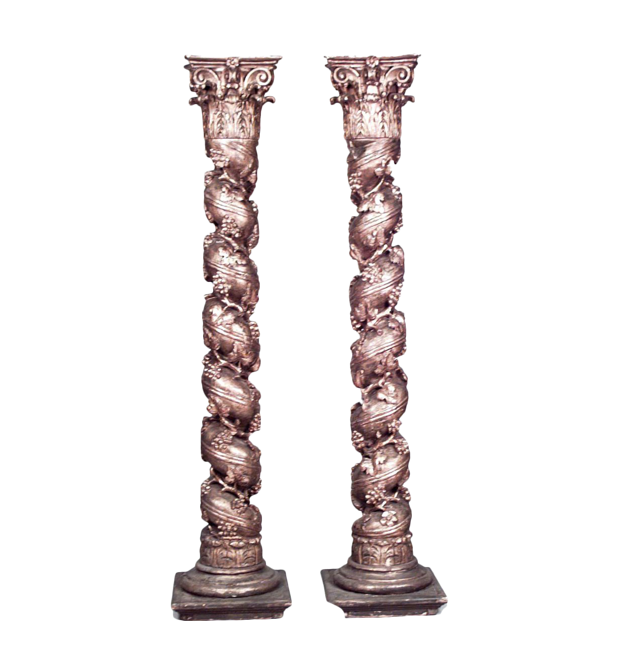 Italian Rococo Solomonic Columns - a Pair | Chairish