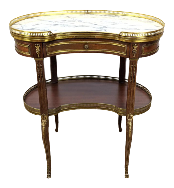 Antique French Style Marble Top Table | Chairish