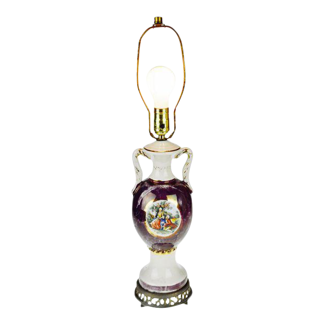 Victorian Limoges Ulrich Style Porcelain Table Lamp | Chairish