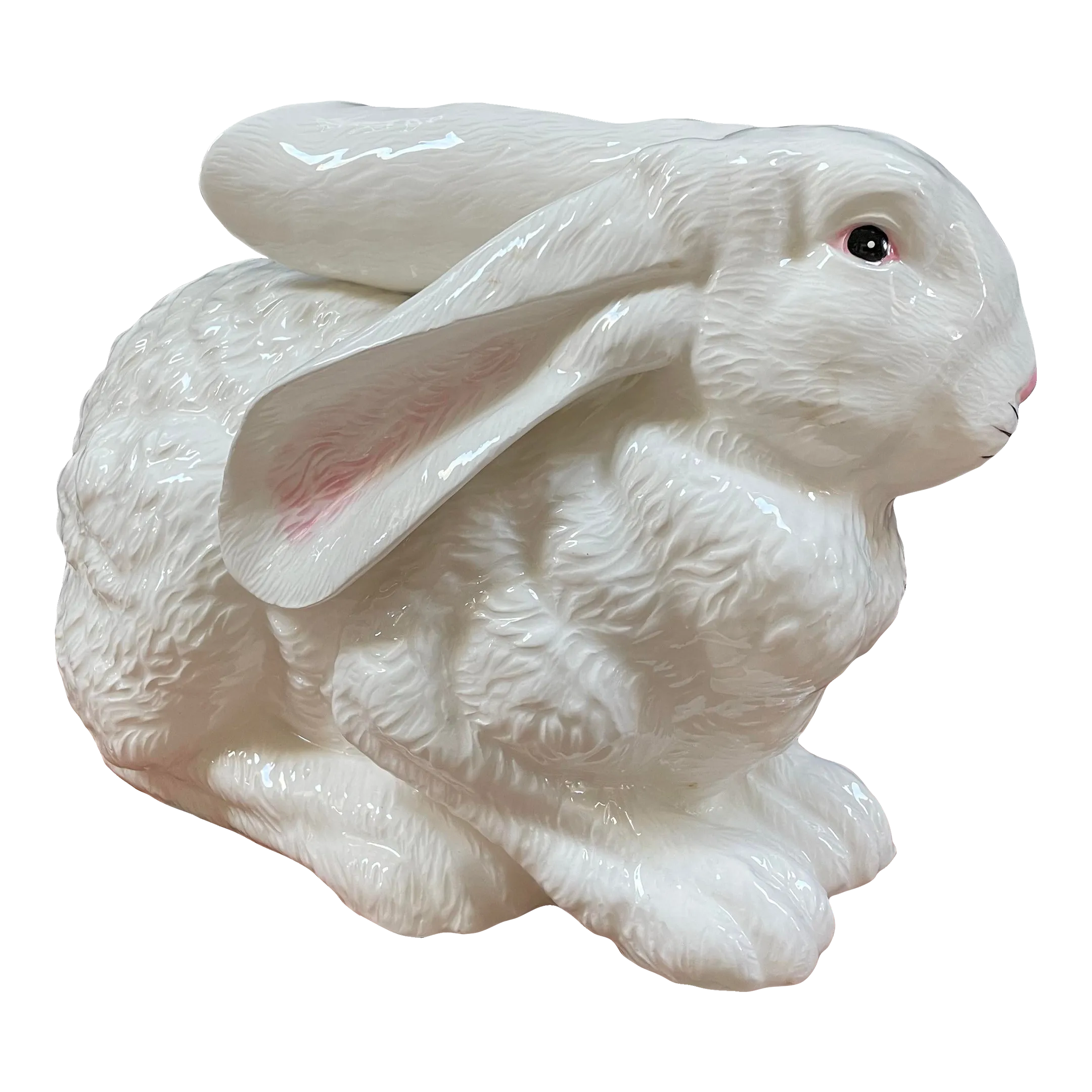 Vintage Large Ceramic White Rabbit | Chairish